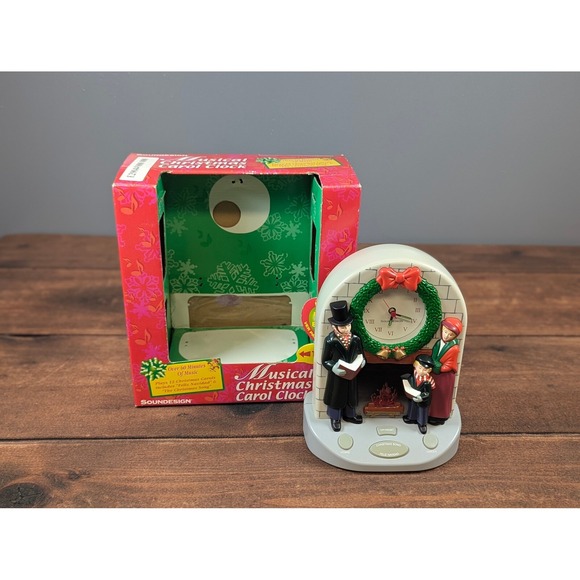 Wall Decor | Soundesign Musical Christmas Carol Clock Animated Carolers ...